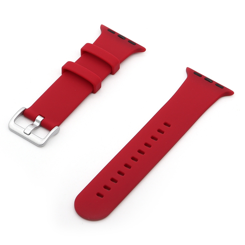 Gummi Sportarmband mit Schnalle Rot Geeignet fur Apple Watch 38mm 40mm 41mm 42mm